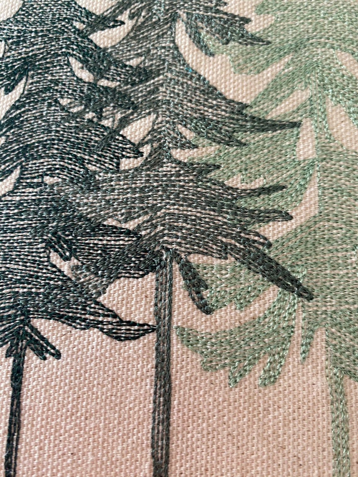 Pine Tree Pillow, Natural/linen,embroidered Designer Pillow Cover ...