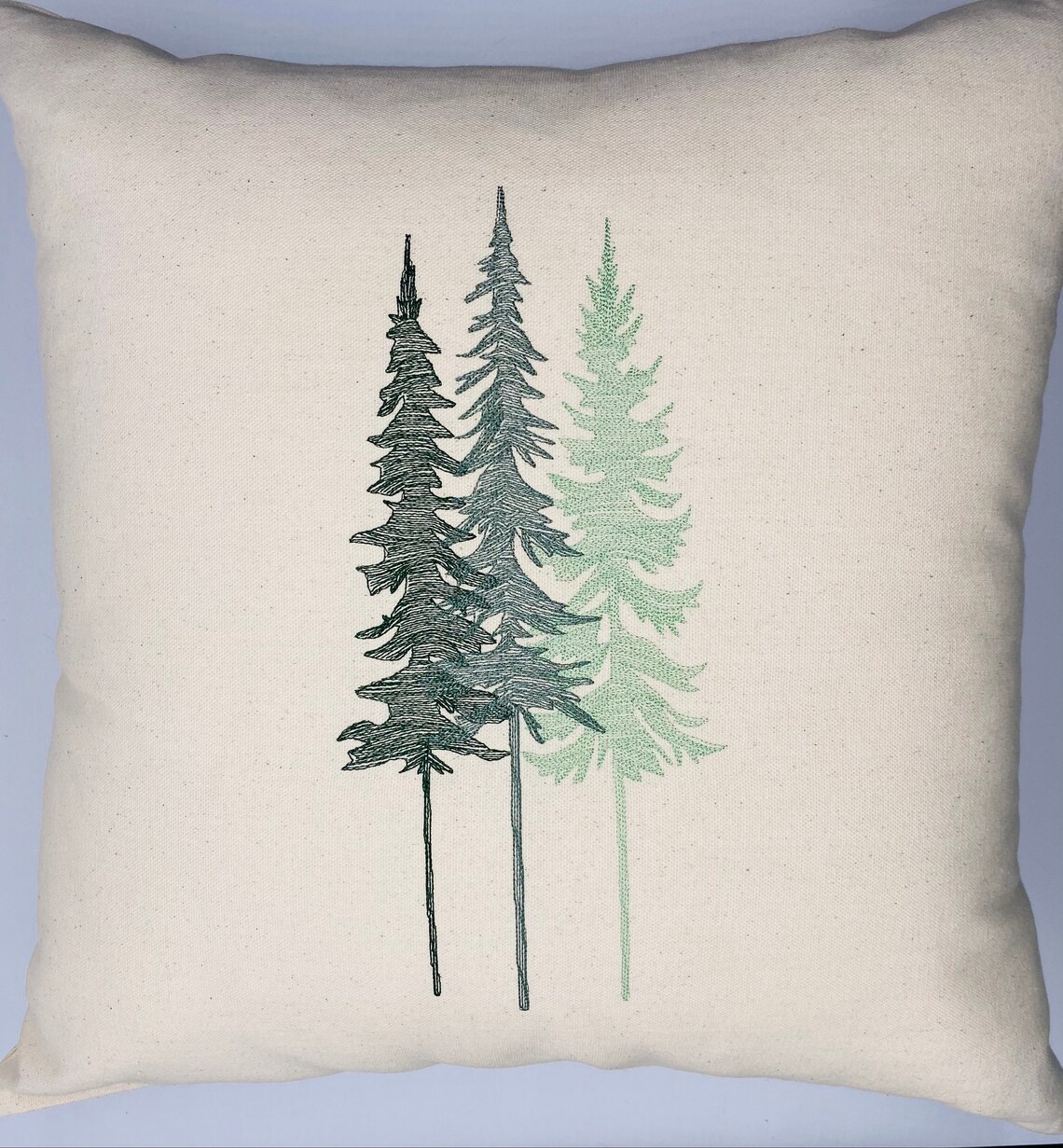 Pine Tree Pillow, Natural/linen,embroidered Designer Pillow Cover ...