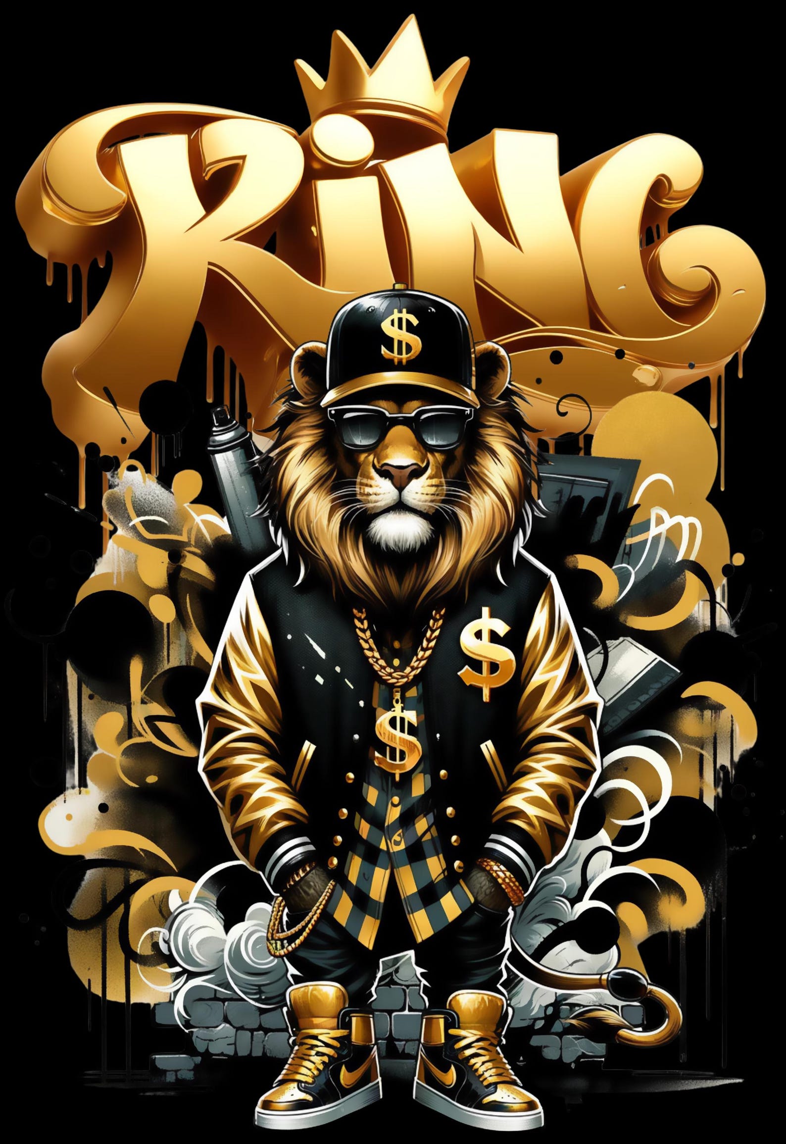 King Gold Lion - Etsy