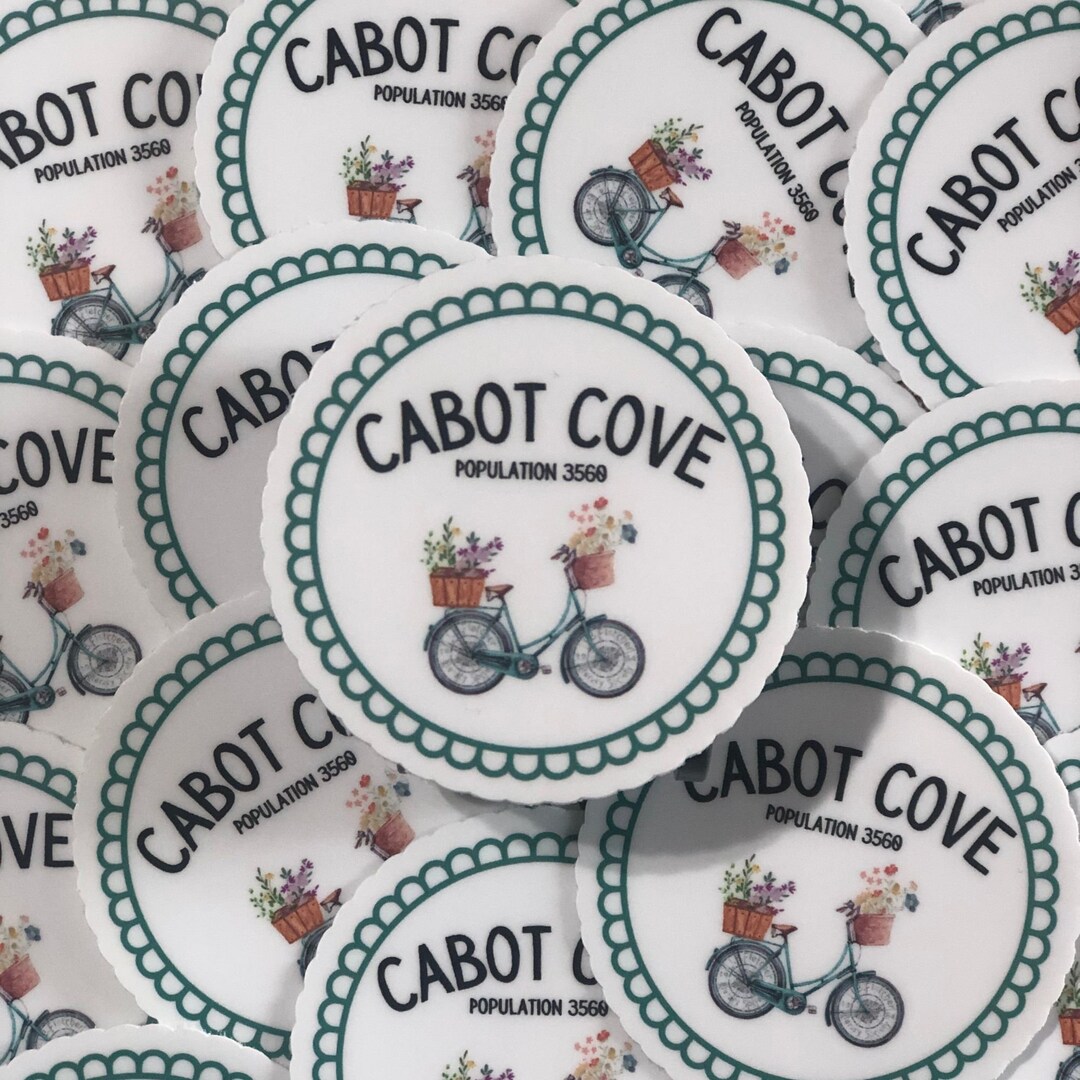 Cabot Cove Maine Population Sticker Jessica Fletcher Bicycle 1980s ...