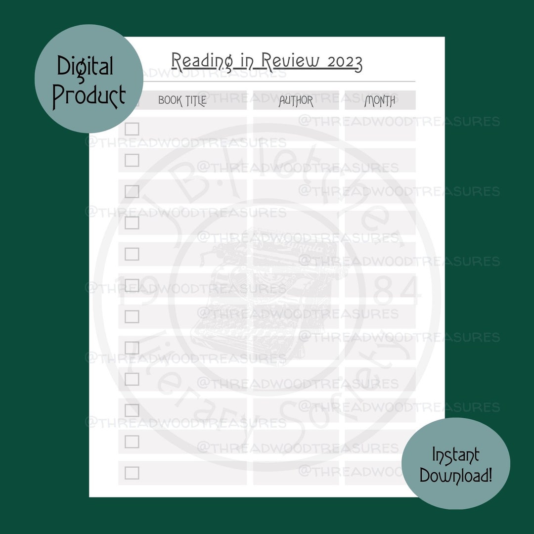 Reading Log Printable Reading Log JB Fletcher Literary Society ...