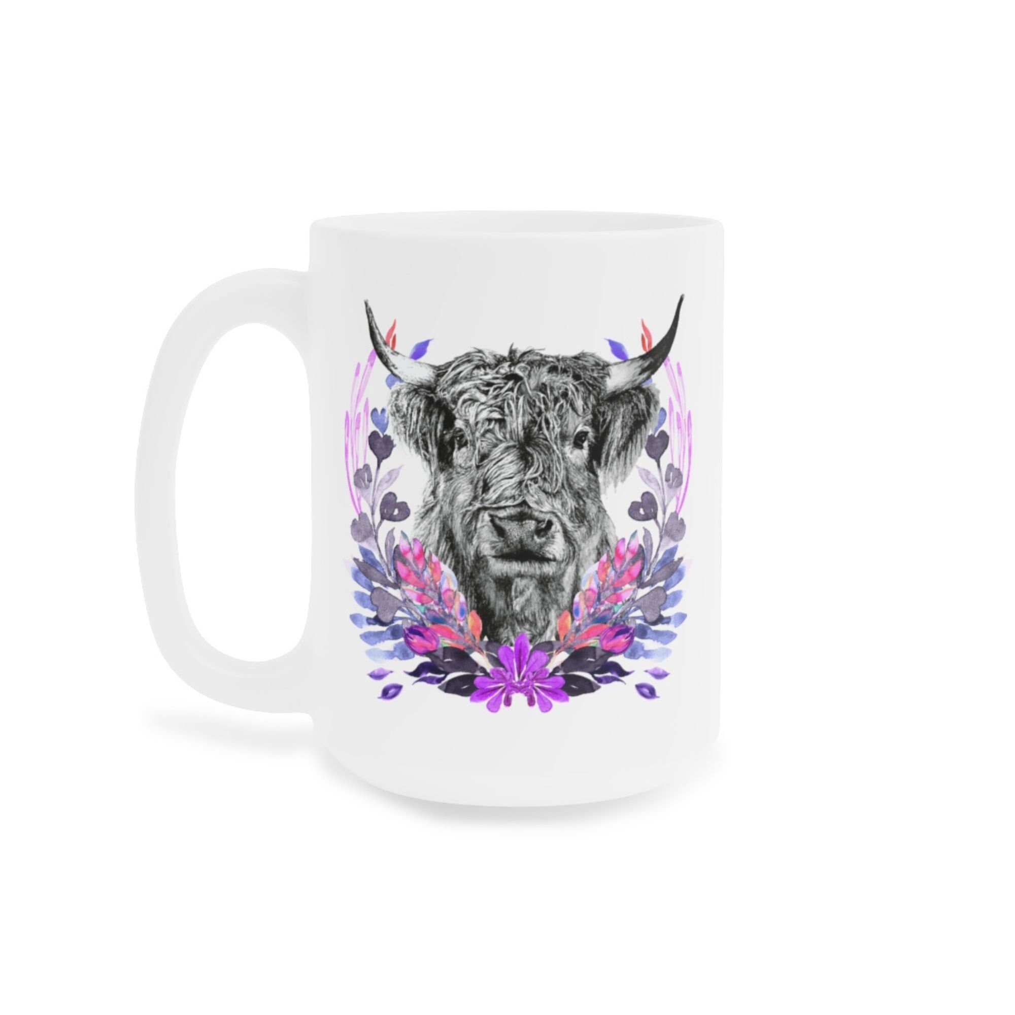 Highland Cow Mug Cow Print Mug Heavy Mug Aesthetic Coffee Mug Aesthetic ...