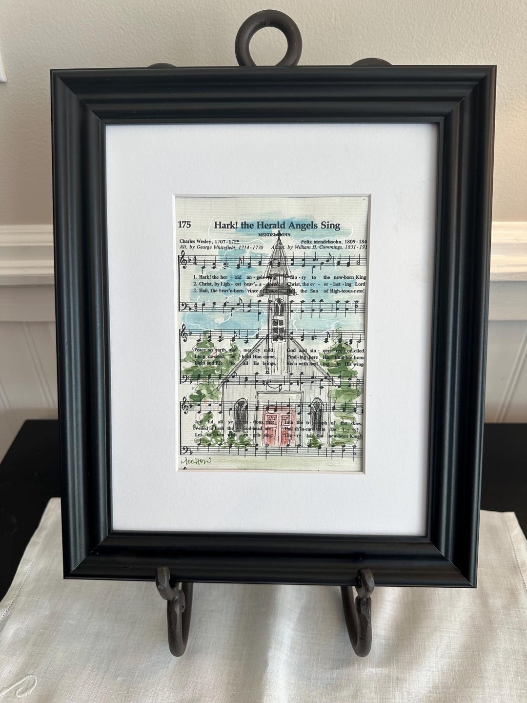 Original Watercolor Painting Vintage Hymnal Art Hand-painted Christian ...