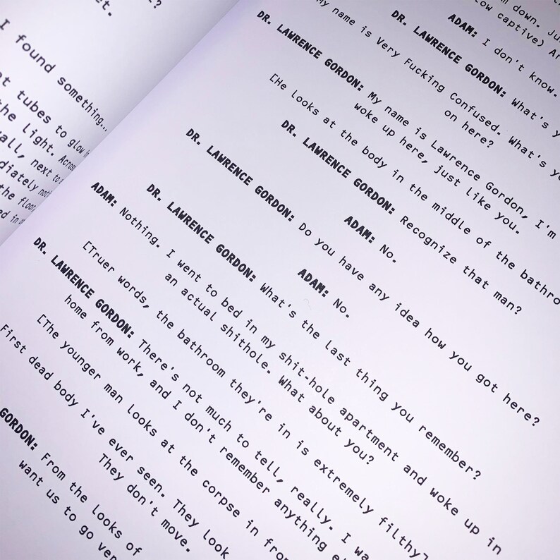 Saw 2004 Movie Film Transcript / Script / Screenplay | Etsy