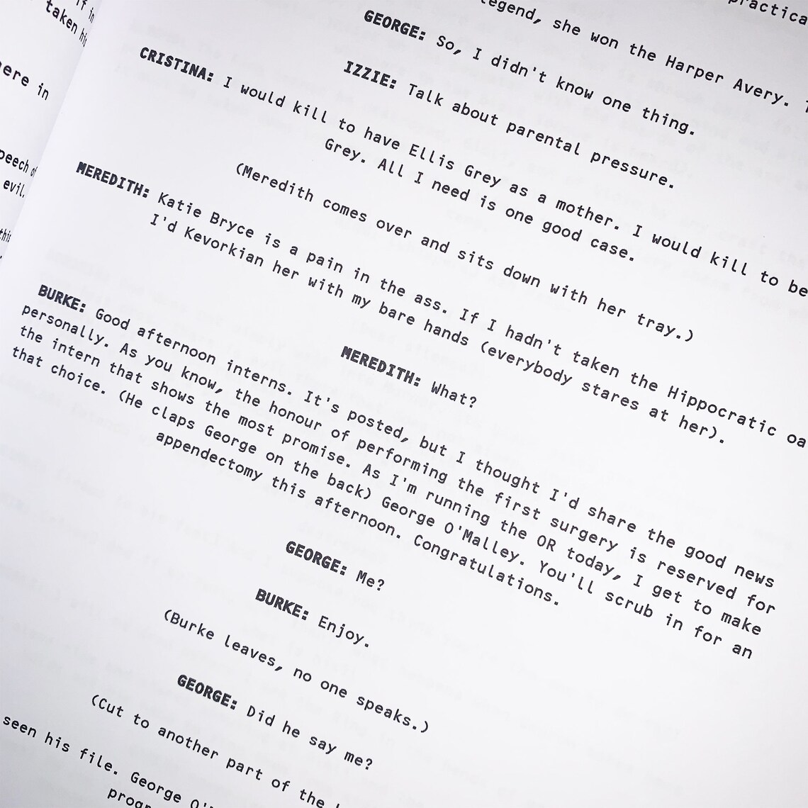 Grey's Anatomy Show Transcript / Script /screenplay / | Etsy