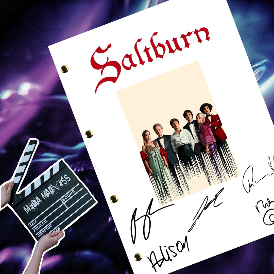 Saltburn Movie Transcript / Script / Screenplay / Autographed Reprint ...