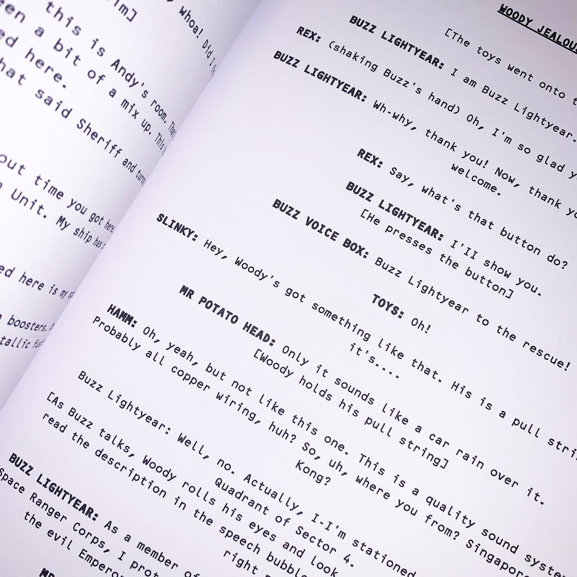 Toy Story 1995 Film Movie Transcript / Script / Screenplay | Etsy