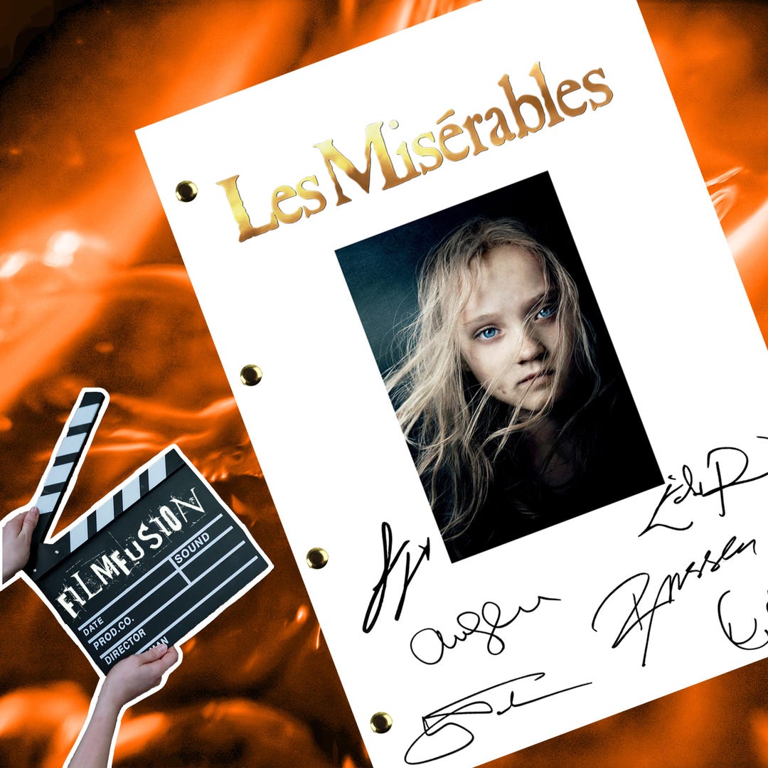 Les Miserables Movie Transcript / Script / Screenplay / Autographed ...