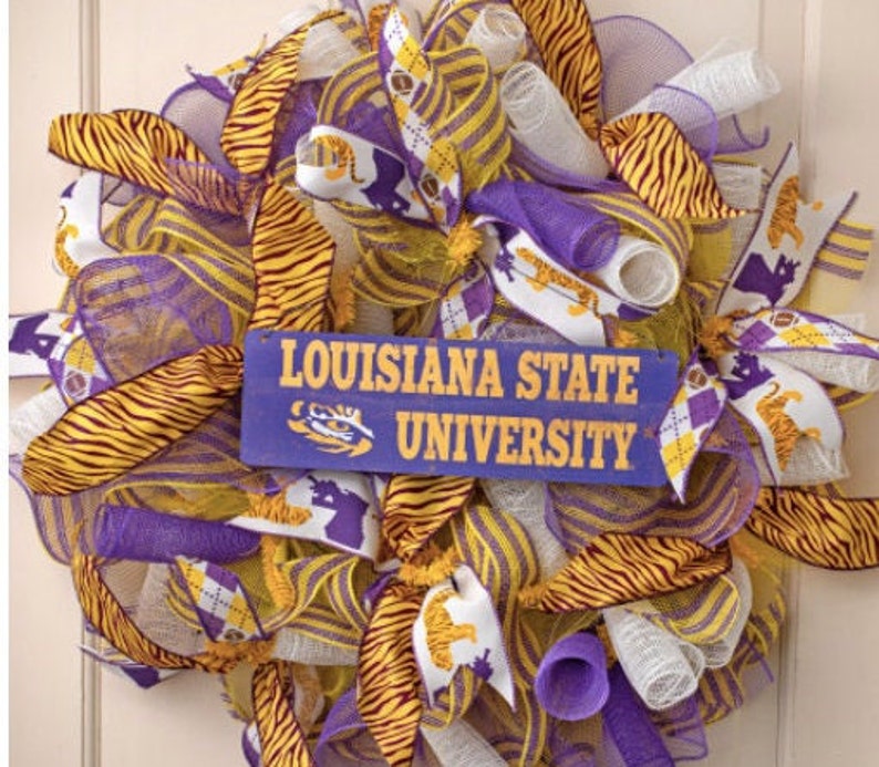 Custom LSU Wreath Made to Order-picture is Just a Sample - Etsy