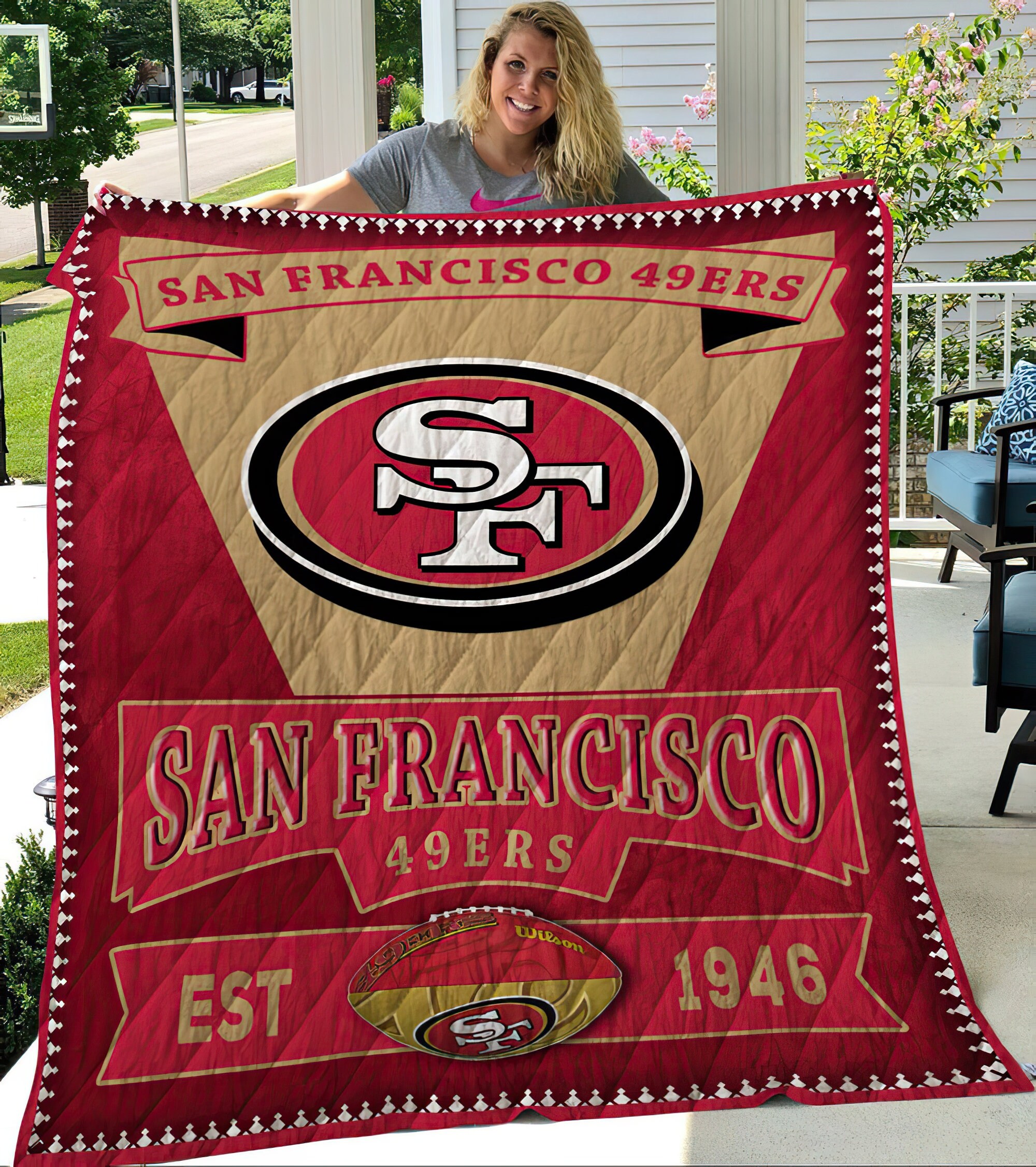 San Francisco 49ers Quilt Blanket San Francisco 49ers Fleece | Etsy