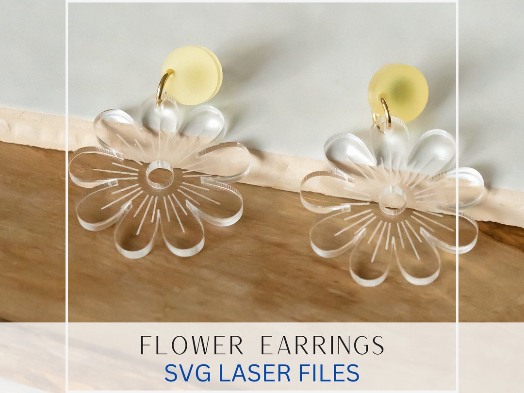 Flower Earring SVG, Spring Earring Cut SVG, Glowforge File, Laser File ...