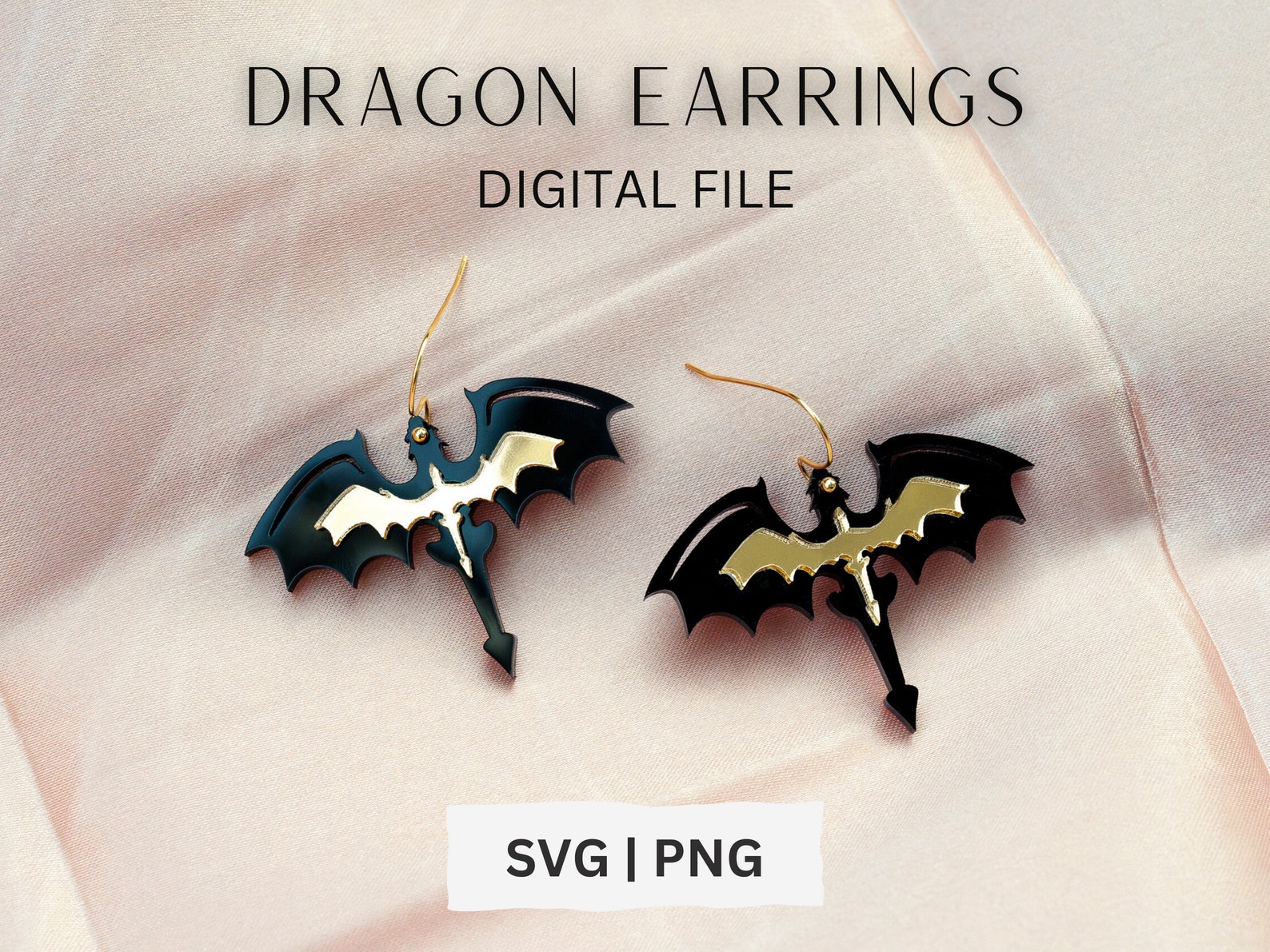 Dragon Earring SVG, Fantasy Earring SVG, Mystical Dragon SVG, Glowforge ...