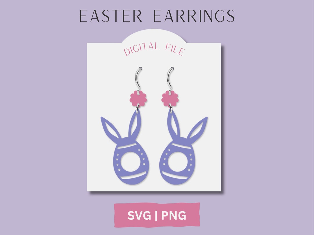 Easter Rabbit Earring SVG, Spring Earring Cut SVG, Glowforge File ...