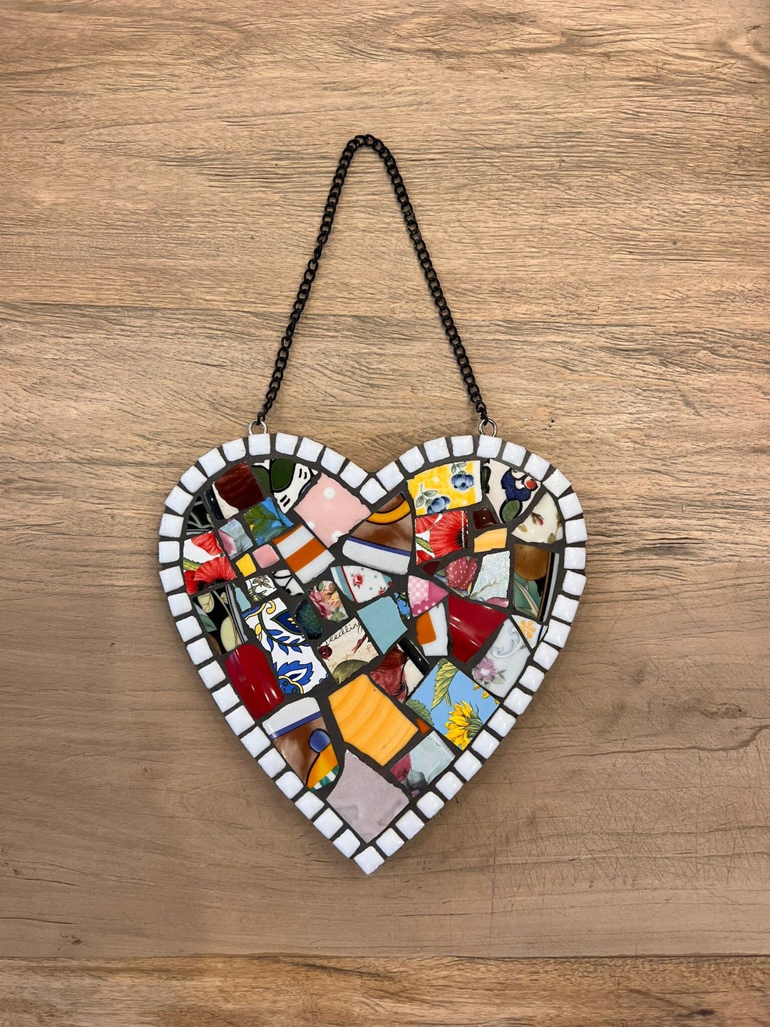 Mosaic Heart in Happy Colors. Brings Good Energy to Every Space in the ...
