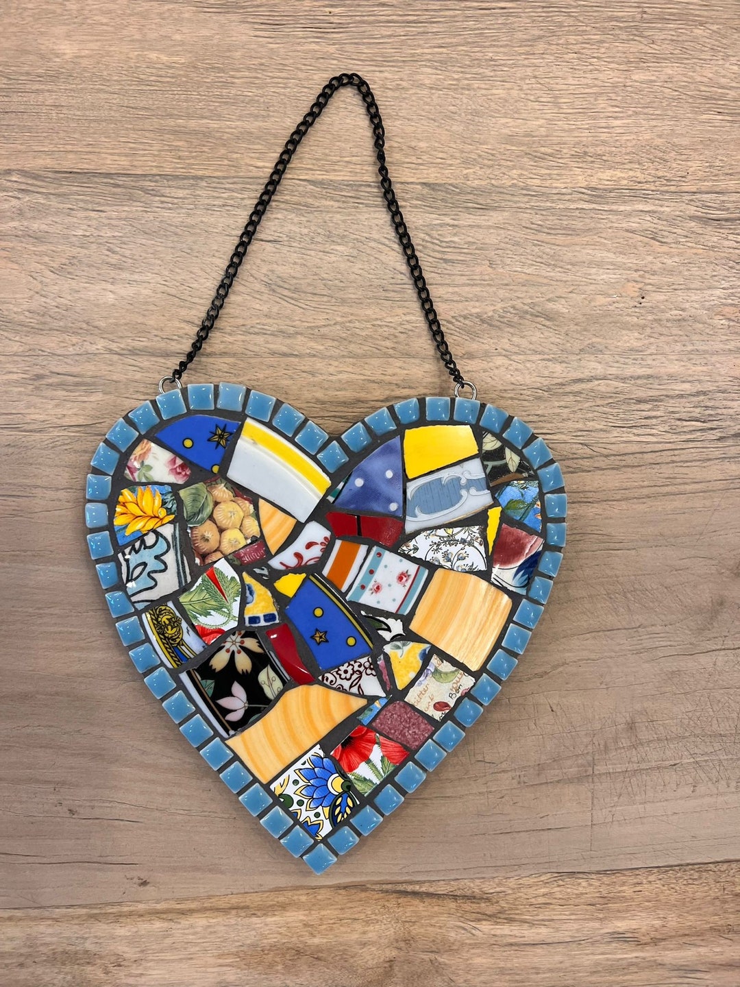 Mosaic Heart in Happy Colors. Brings Good Energy to Every Space in the ...