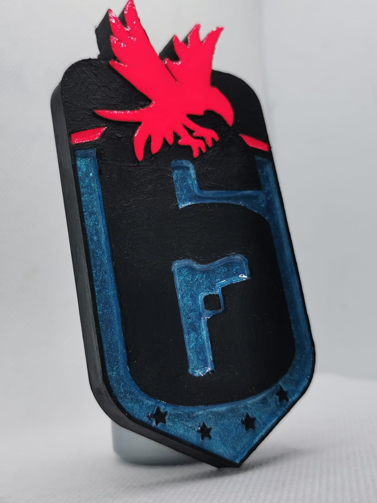 Red Crow Ranked Charm With Stand - Etsy