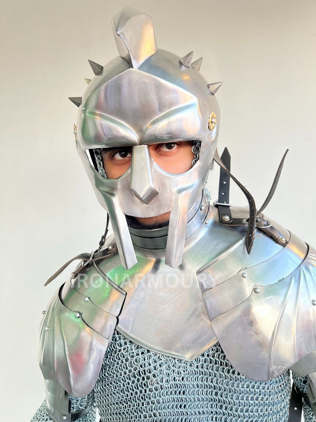 Medieval Gladiator Maximus Helmet, Knight Spartan Helmet, Larp Helmet ...