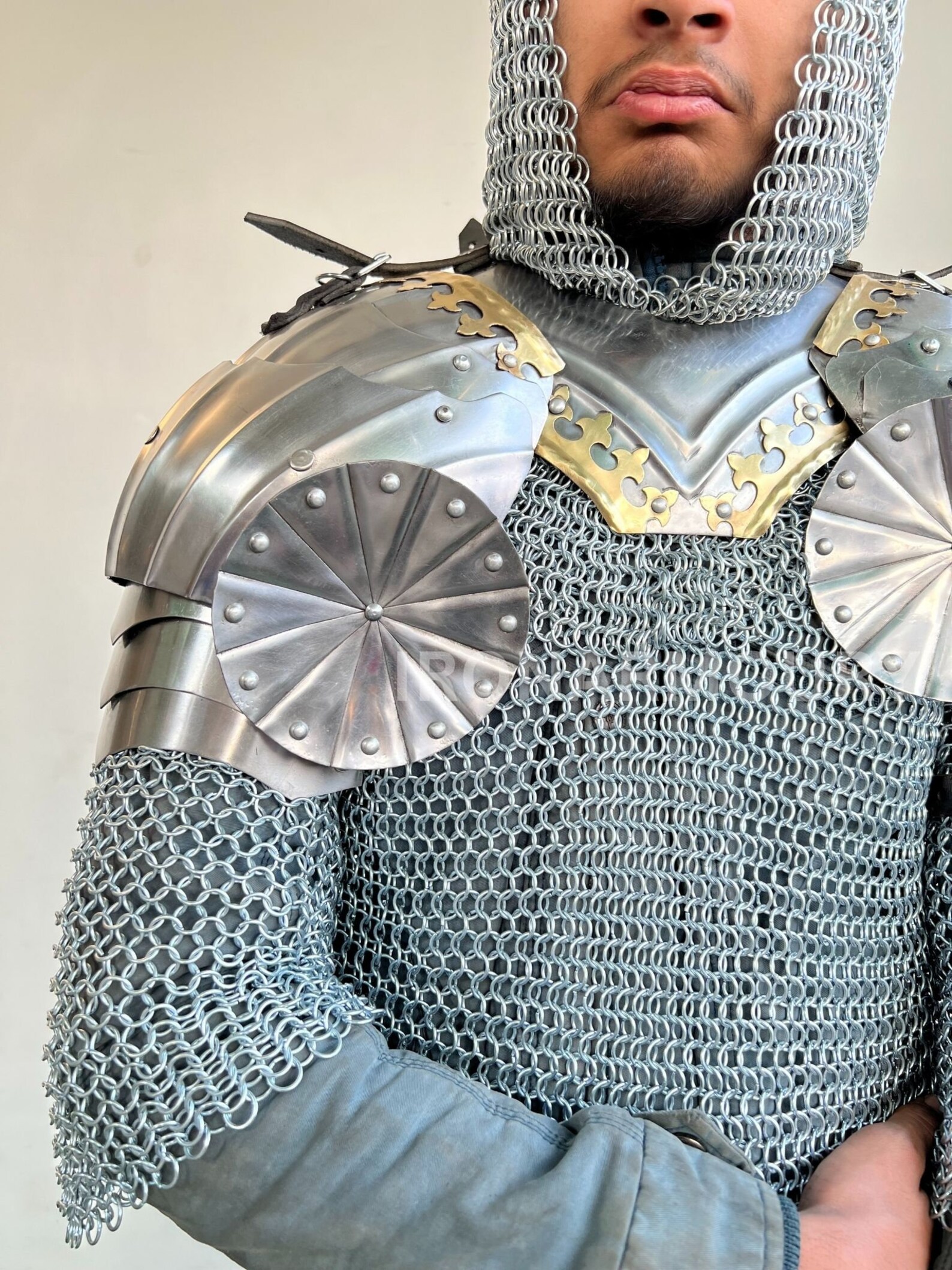 Medieval Gorget Pouldron Armor Medieval Gauntlets Larp - Etsy