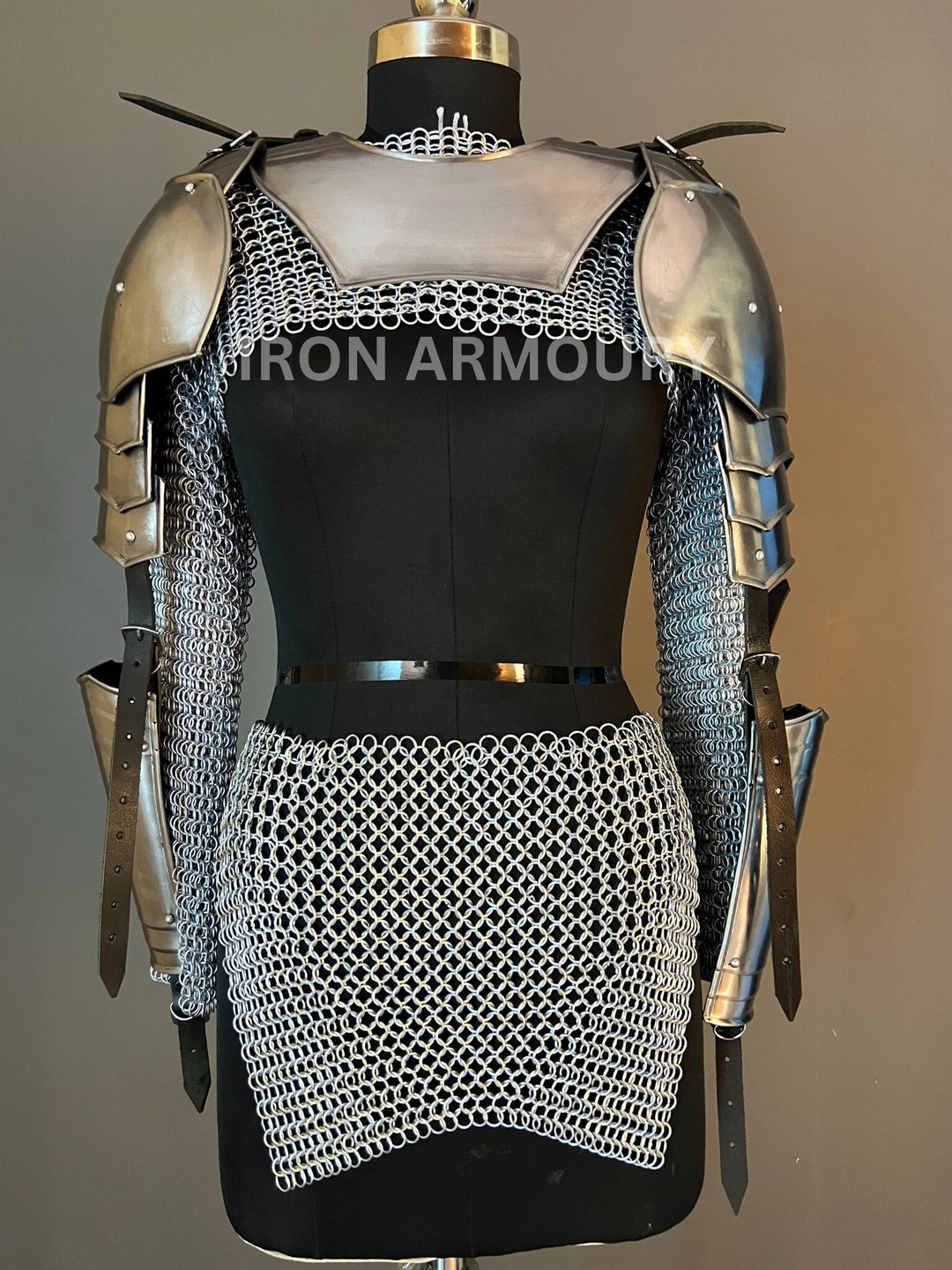 Medieval Pouldron Gorget Armor, Bracers Armor, Chainmail Armor,larp ...