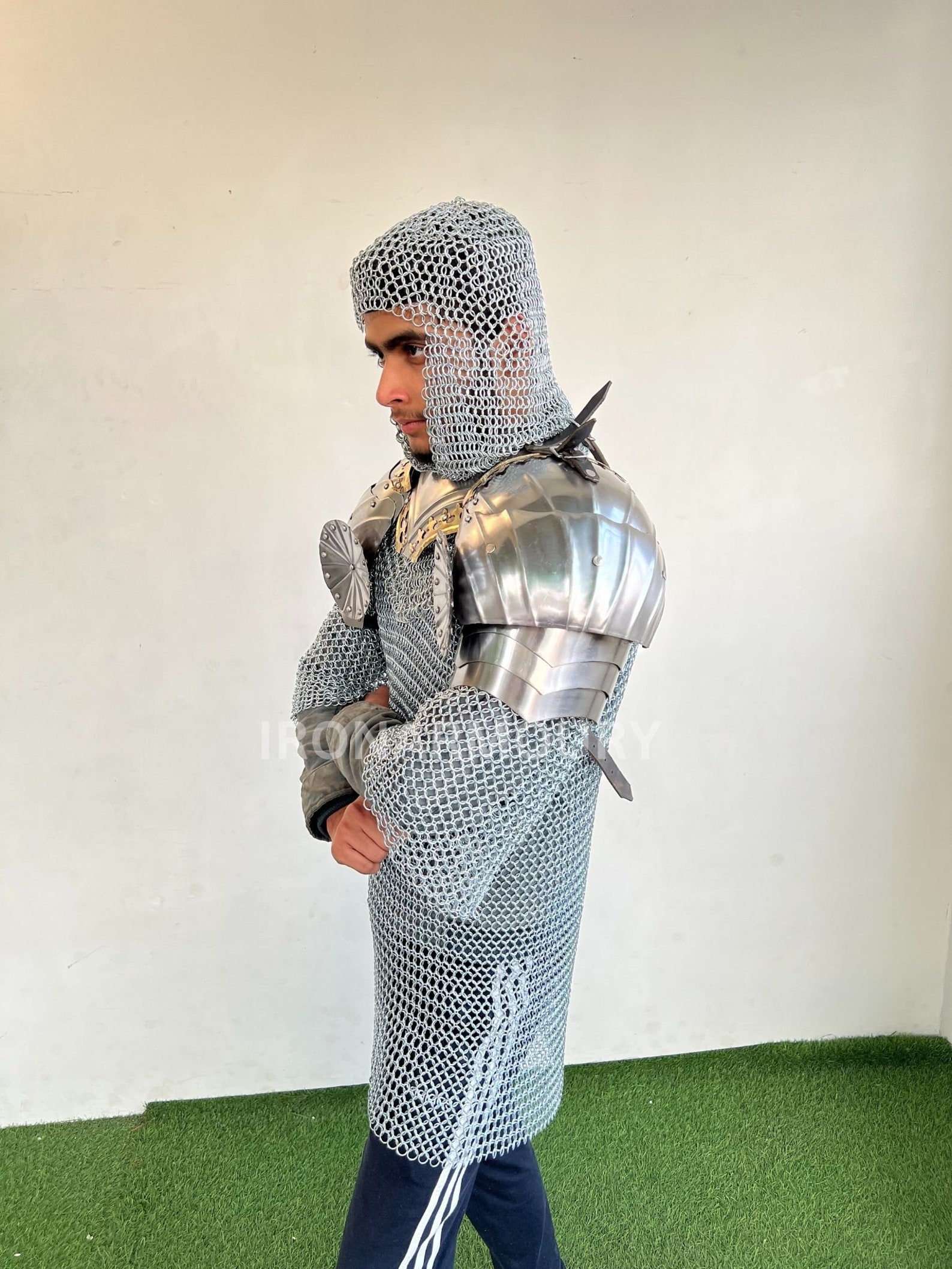 Medieval Gorget Pouldron Armor Medieval Gauntlets Larp - Etsy