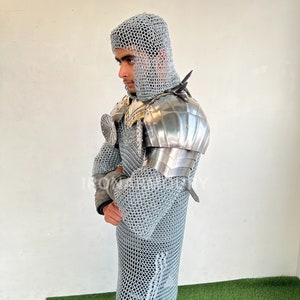 Medieval Gorget Pouldron Armor, Medieval Gauntlets, Larp Armor, Cosplay ...