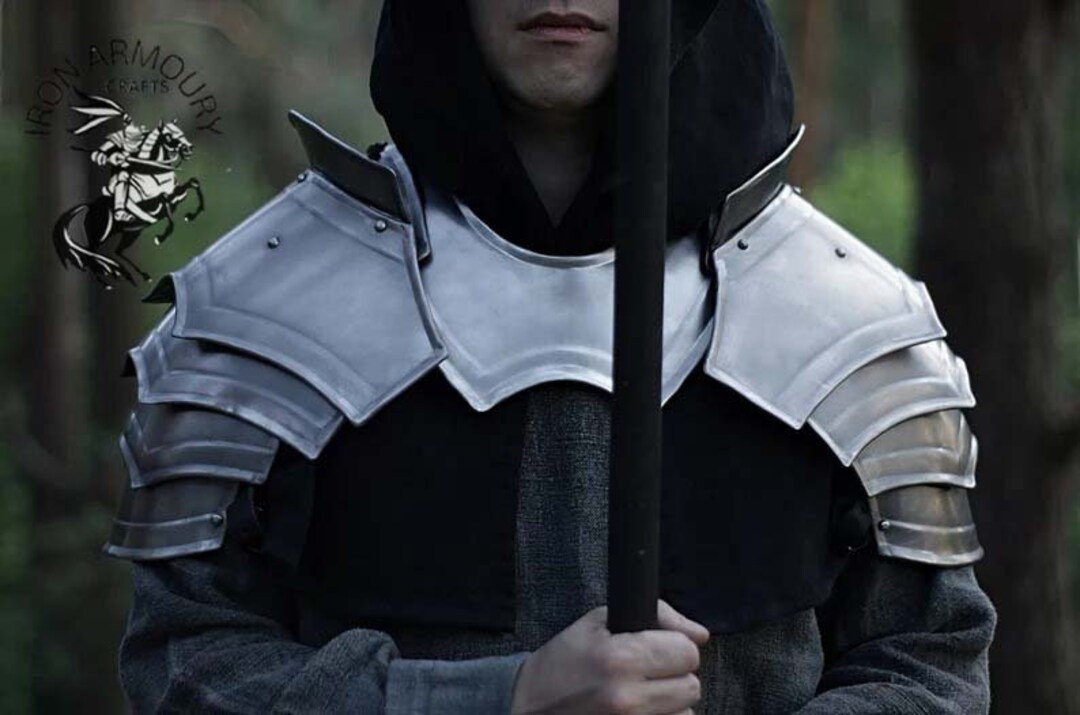 Medieval Knight Gorget Pouldron Armor Cosplay Sca Larp - Etsy Medieval Knight Gorget Pouldron Armor Cosplay Sca Larp - Etsy