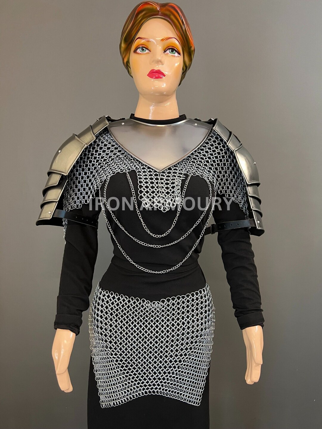 Medieval Pouldron Gorget Armor, Bracers Armor, Chainmail Armor,larp ...