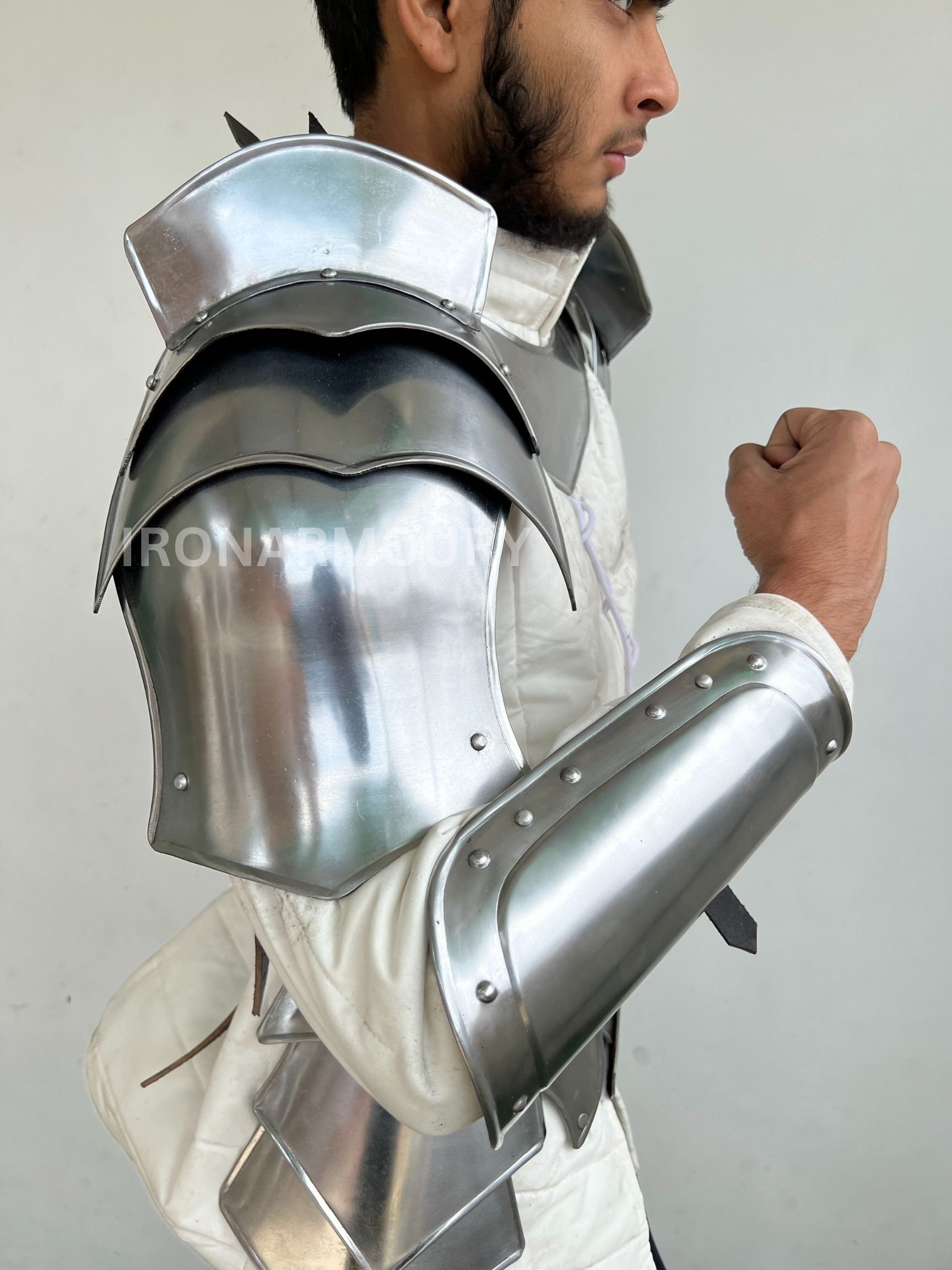 Medieval Knight Pouldron Gorget Armor Tesset Armor Larp - Etsy