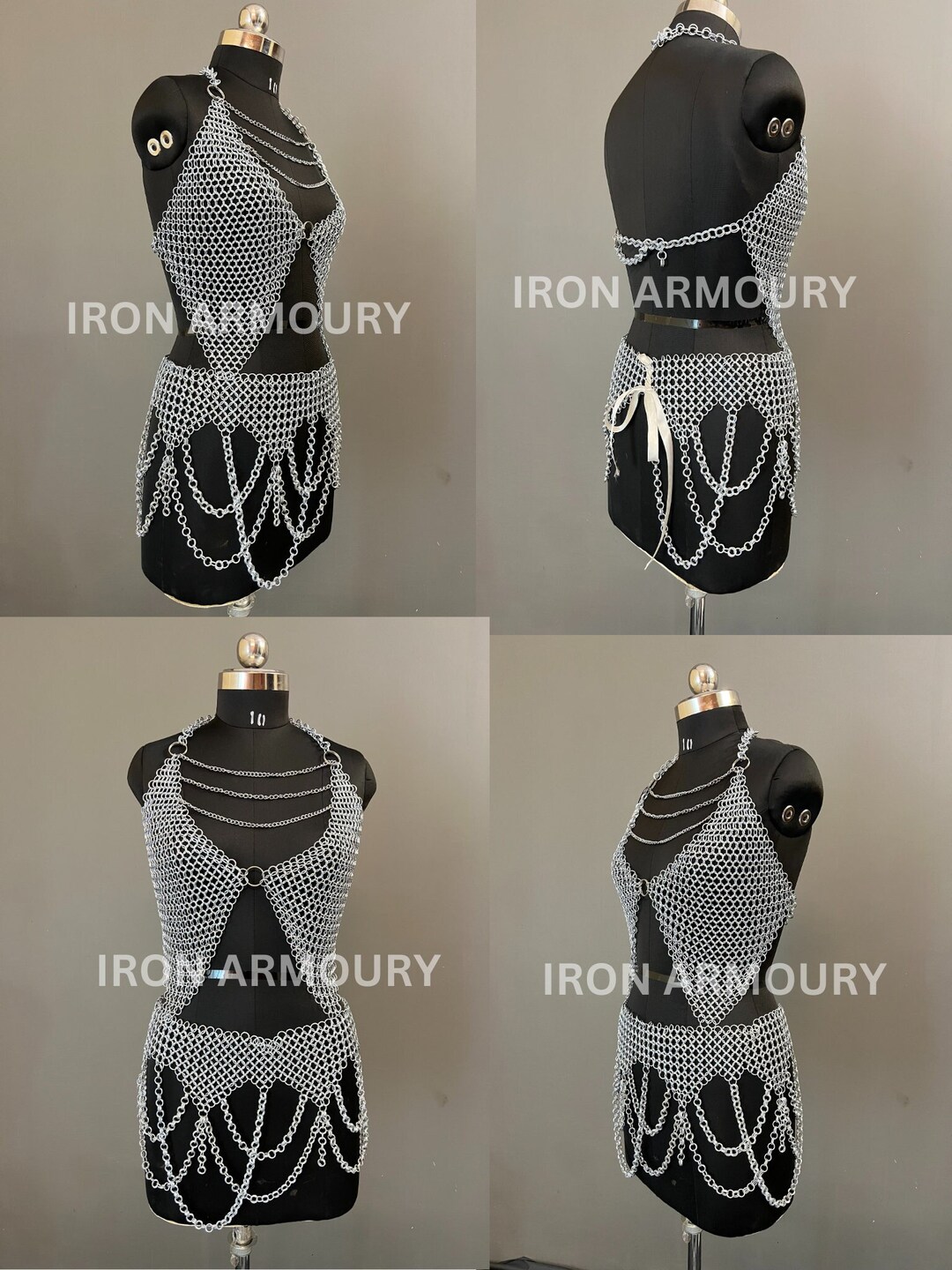 Medieval Chainmaile Top and Skirt, Chain Layers Top, Chainmail Body ...