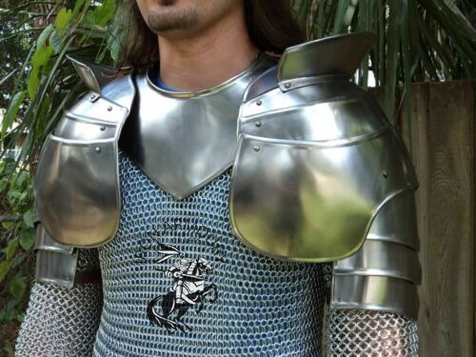 Medieval Knight Gorget&pouldron Armor Larp Armor Costume - Etsy