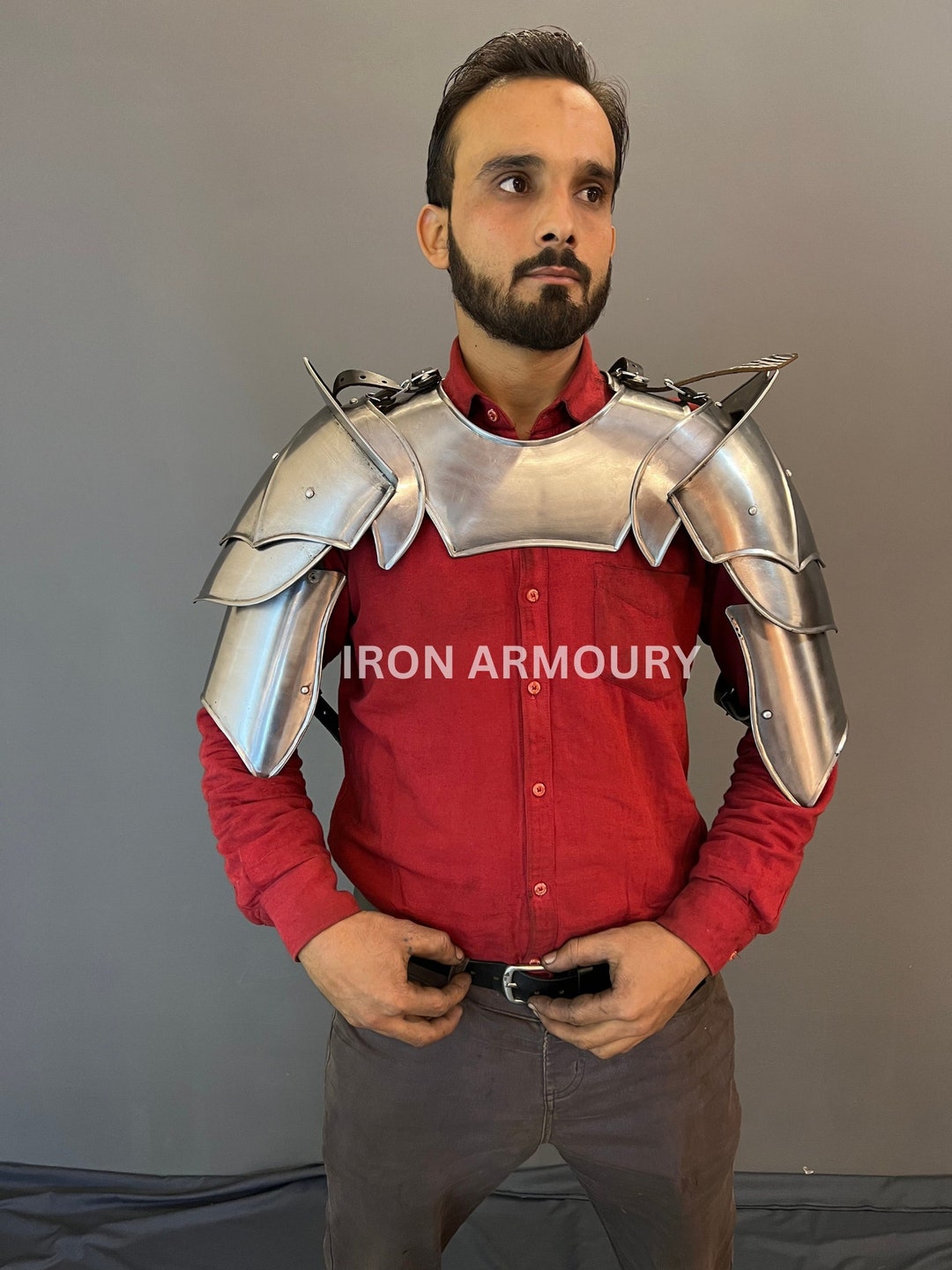 Medieval Knight Pouldron Gorget Armor Larp Armor Cosplay - Etsy Medieval Knight Pouldron Gorget Armor Larp Armor Cosplay - Etsy