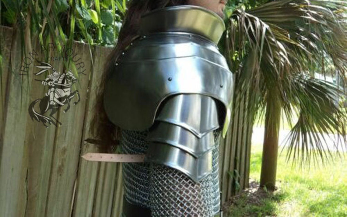 Medieval Knight Gorget&pouldron Armor Larp Armor Costume - Etsy