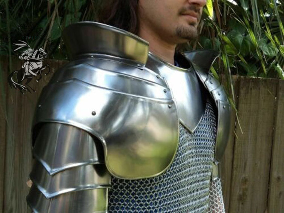 Medieval Knight Gorget&pouldron Armor Larp Armor Costume - Etsy