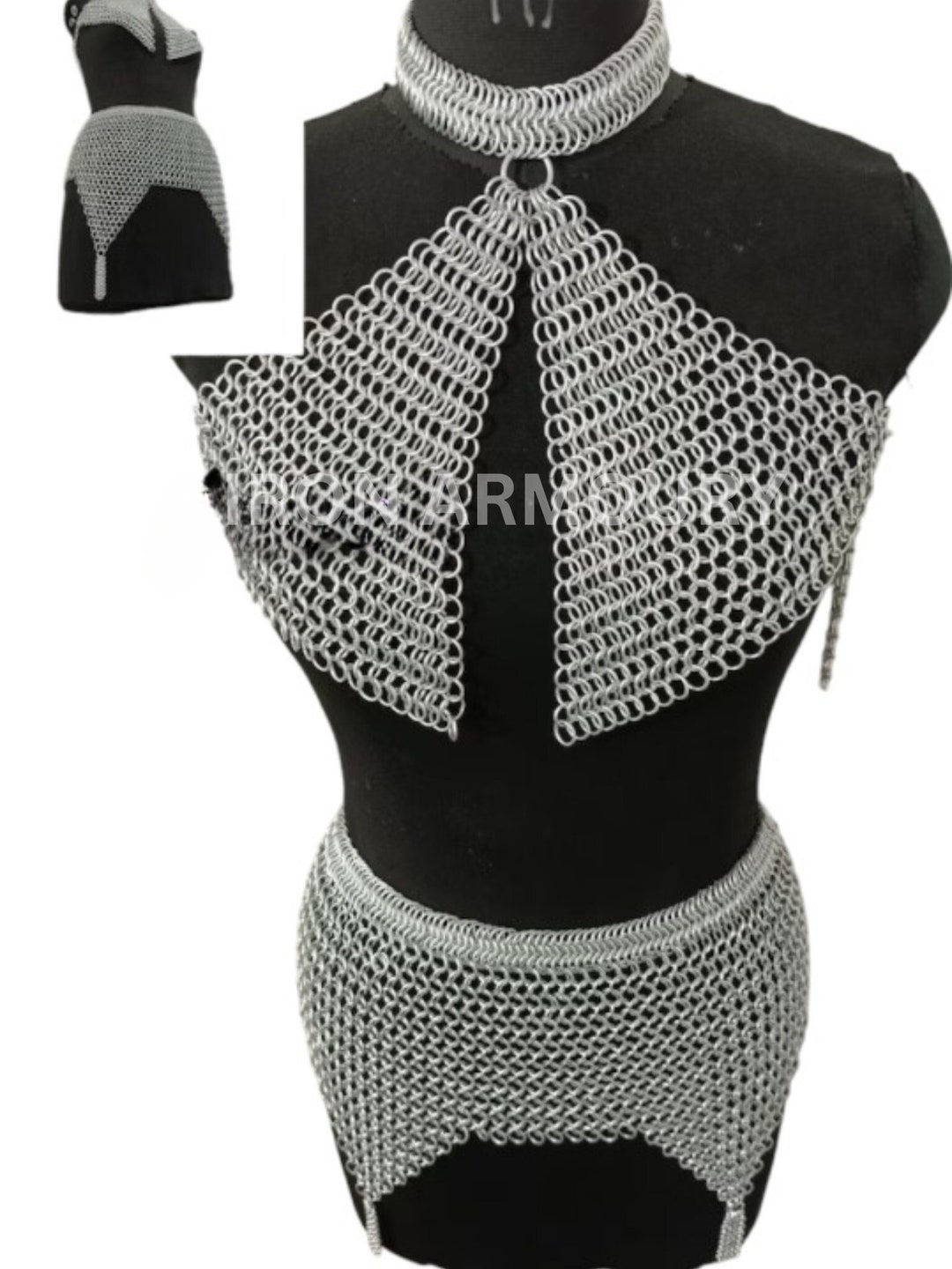 Chainmail Viking Skirt & Top, Ren Faire Chainmaille Handmade Medieval ...