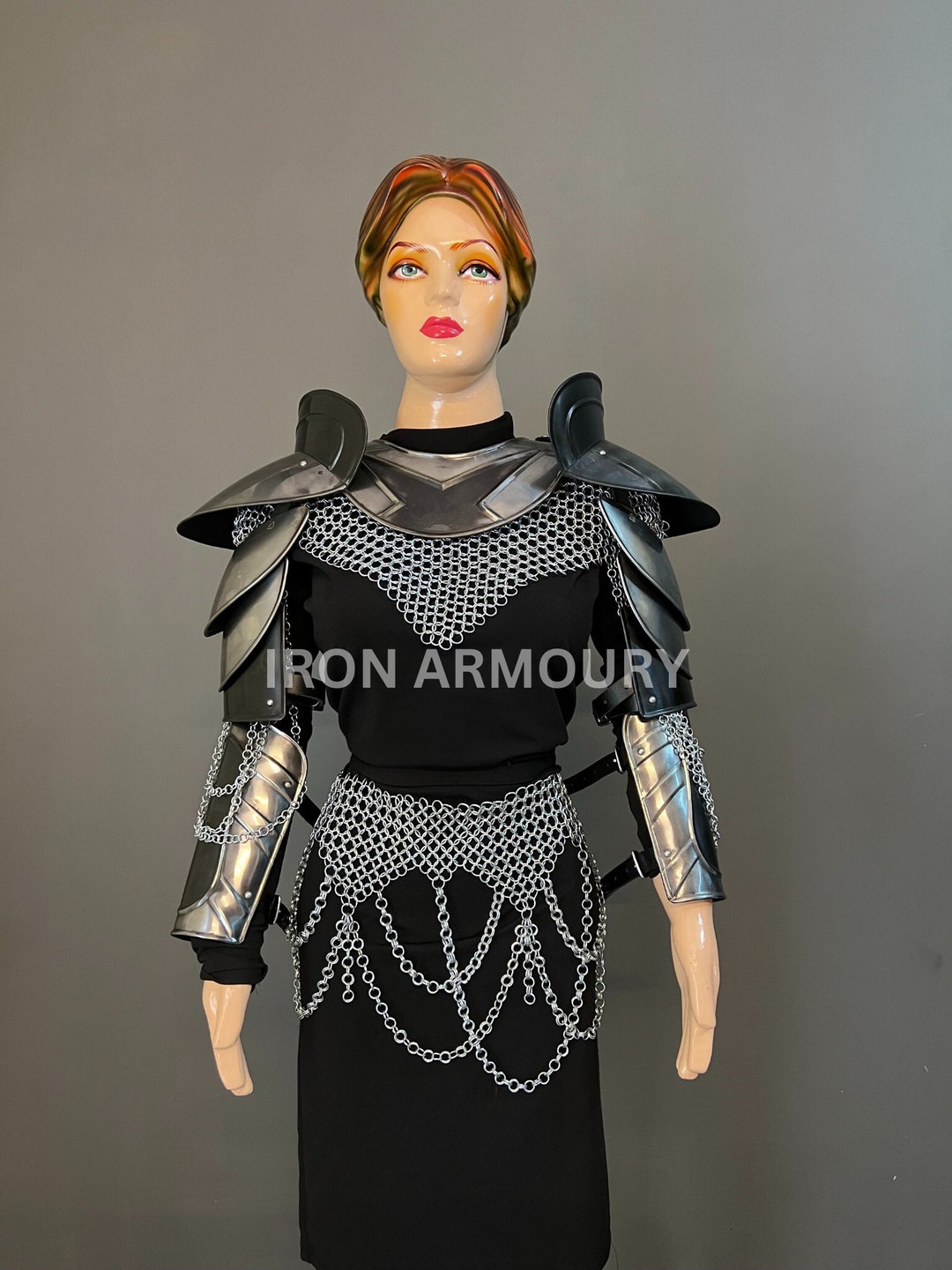 Medieval Pouldron Gorget Armor, Bracers Armor, Chainmail Armor,larp ...