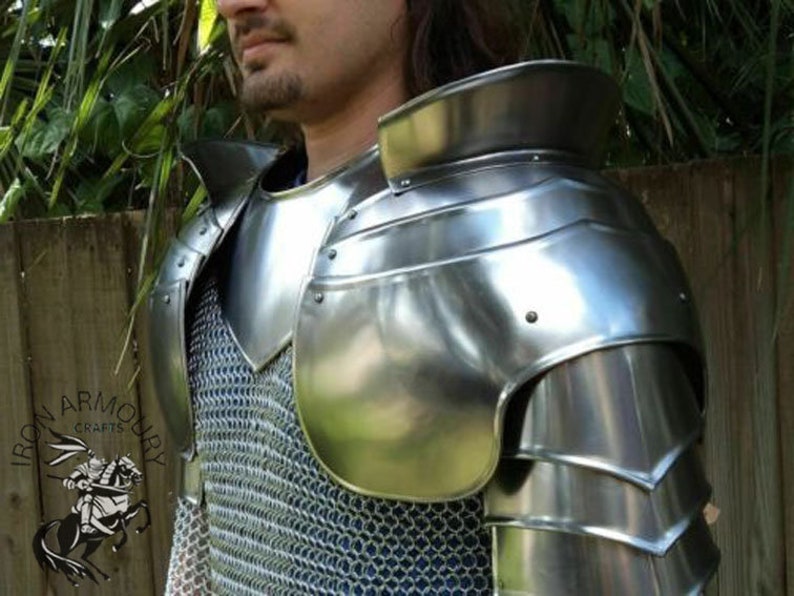 Medieval Knight Gorget&pouldron Armor Larp Armor Costume - Etsy