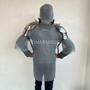 Medieval Gorget Pouldron Armor, Medieval Gauntlets, Larp Armor, Cosplay ...