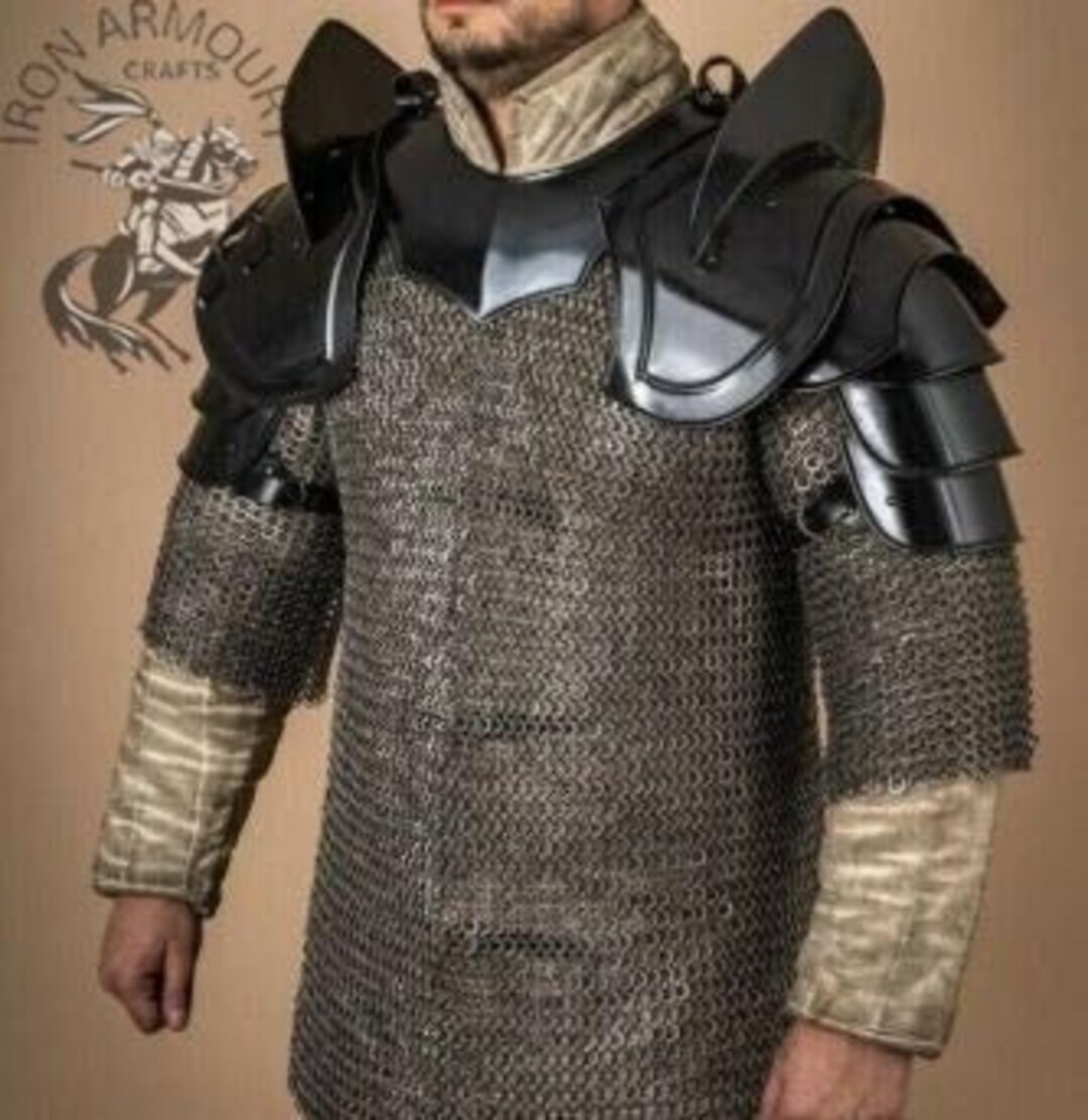Medieval Knight Gorget Pouldron Armor Cosplay Sca Larp - Etsy Medieval Knight Gorget Pouldron Armor Cosplay Sca Larp - Etsy