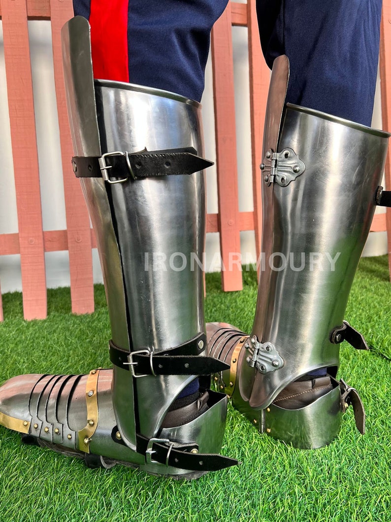 Medieval Knight Leg Guard &sabaton Armor Larp Armor Cosplay - Etsy