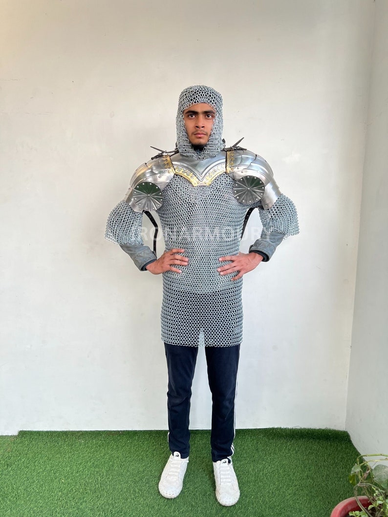 Medieval Gorget Pouldron Armor Medieval Gauntlets Larp - Etsy