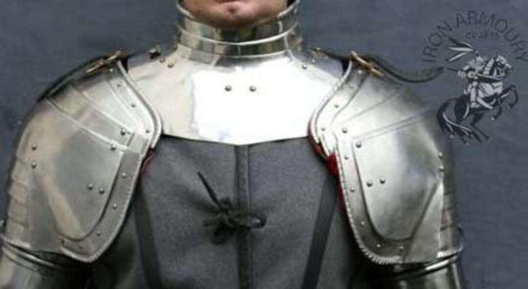 Medieval Knight Gorget&pouldron Armor Larp Armor Costume - Etsy