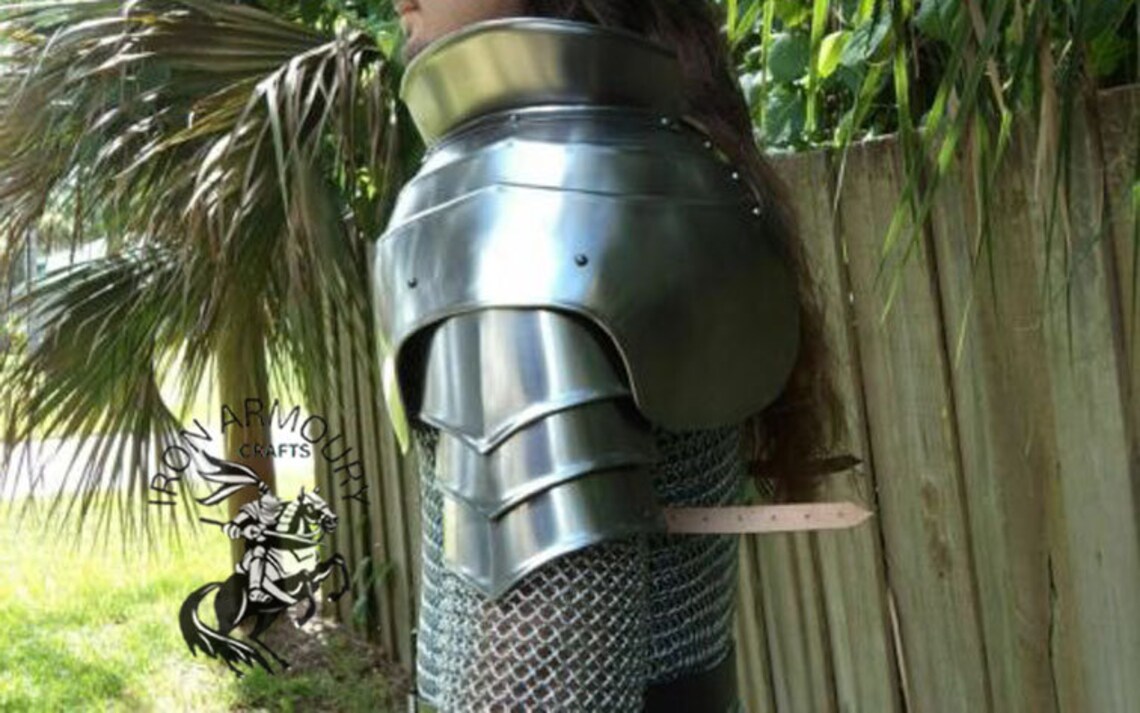 Medieval Knight Gorget&pouldron Armor Larp Armor Costume - Etsy