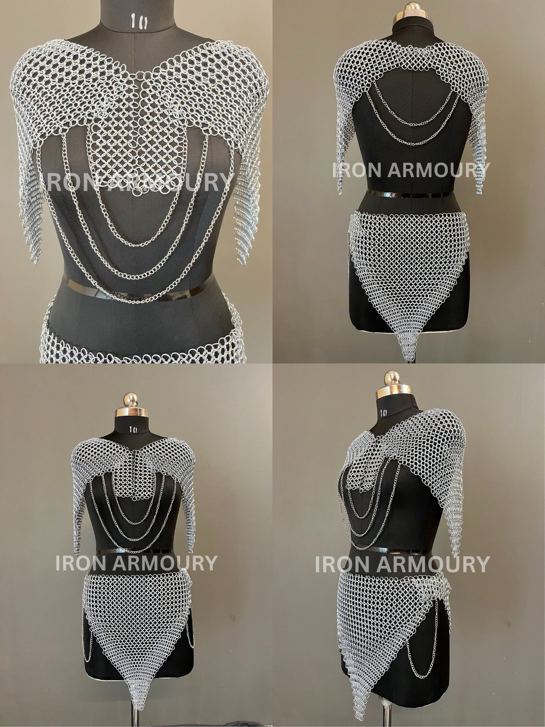 Medieval Chainmaile Top and Skirt, Chain Layers Top, Chainmail Body ...