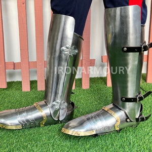 Medieval Knight Leg Guard &sabaton Armor, Larp Armor, Cosplay Armor ...