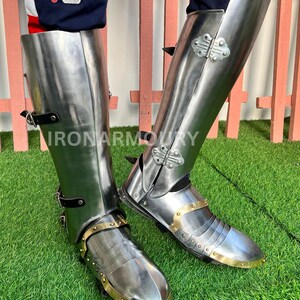 Medieval Knight Leg Guard &sabaton Armor, Larp Armor, Cosplay Armor ...