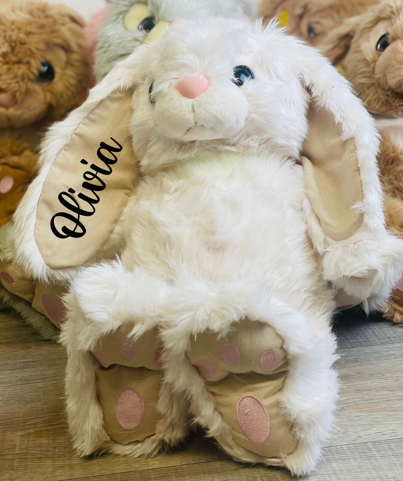 PERSONALISED BUNNY Teddy Soft Toy New Baby Gift Christmas - Etsy