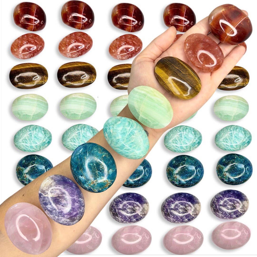 Chakra Palm Stone Set, Crystal Set, Chakra Crystal Set, Crystal Gift ...