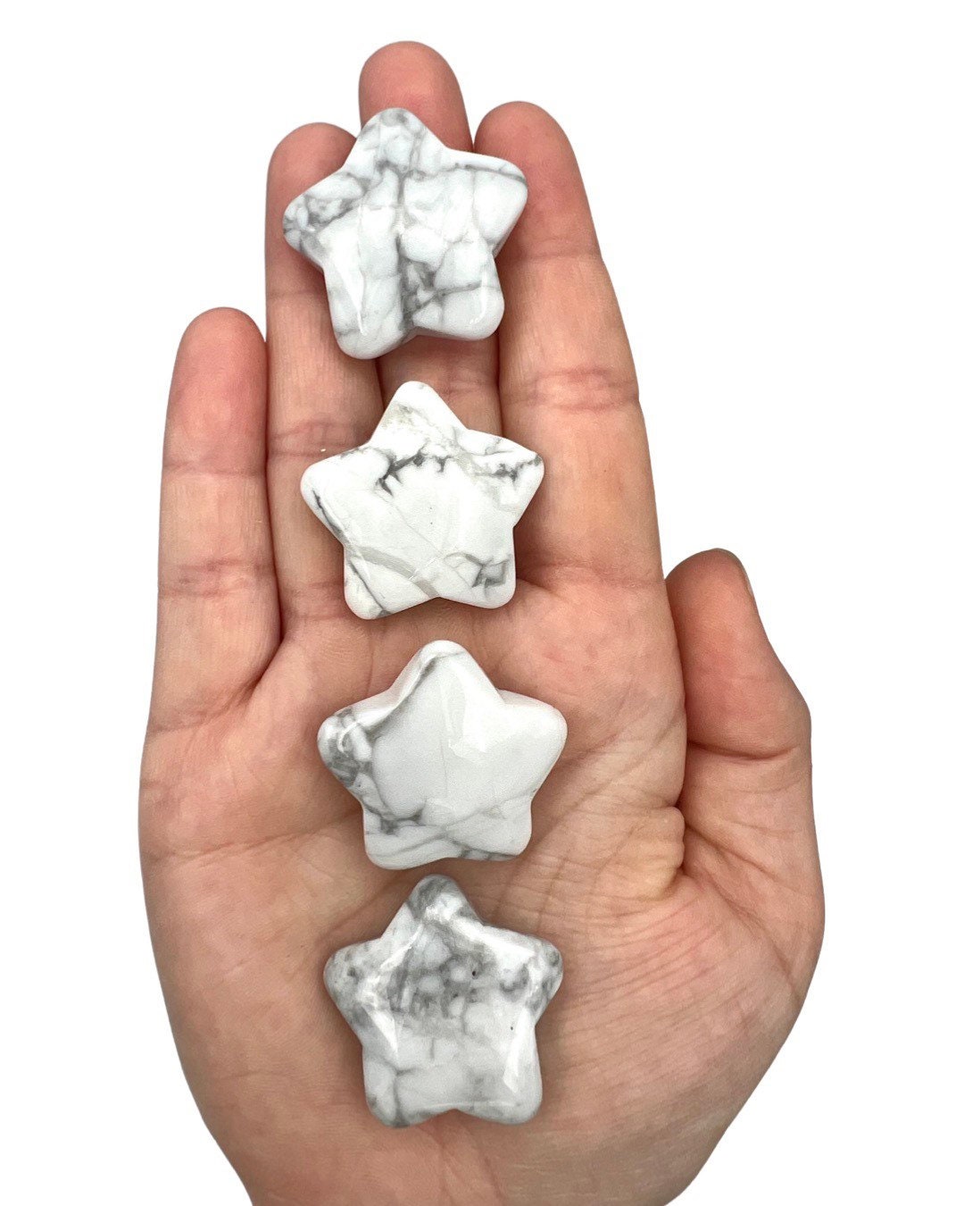 Howlite Stars, Howlite Crystal Stars, Star Shaped Crystals, Natural ...