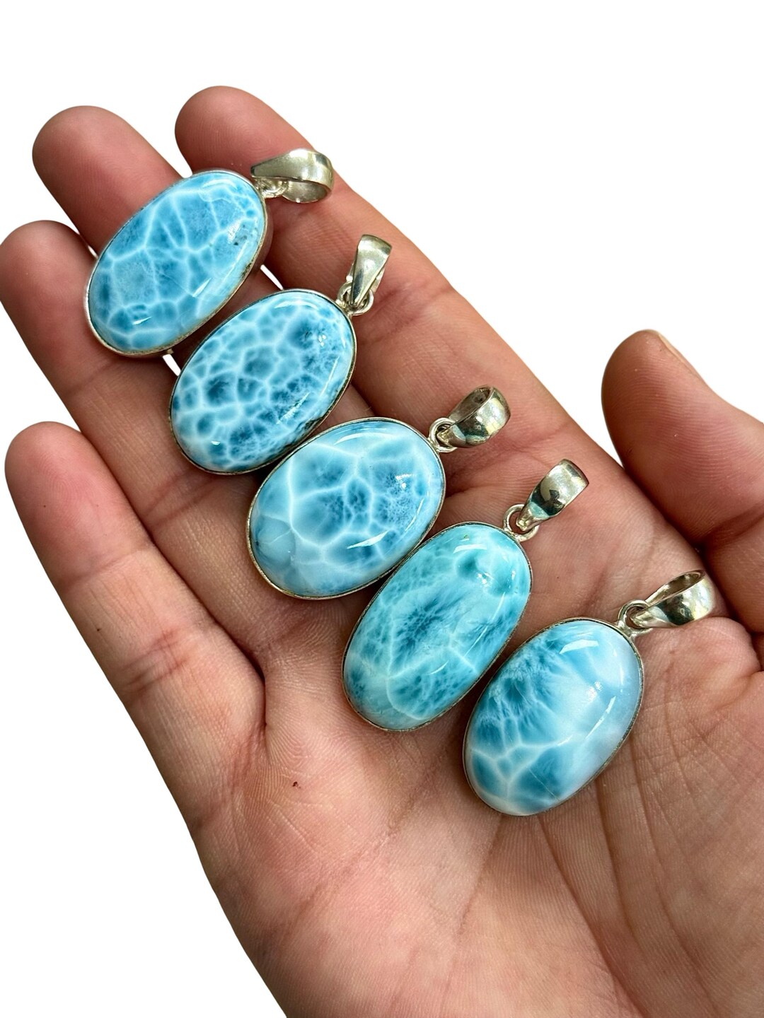AAA Larimar, Larimar Pendant, Larimar Necklace, Larimar Jewelry, Dominican Republic Larimar ...