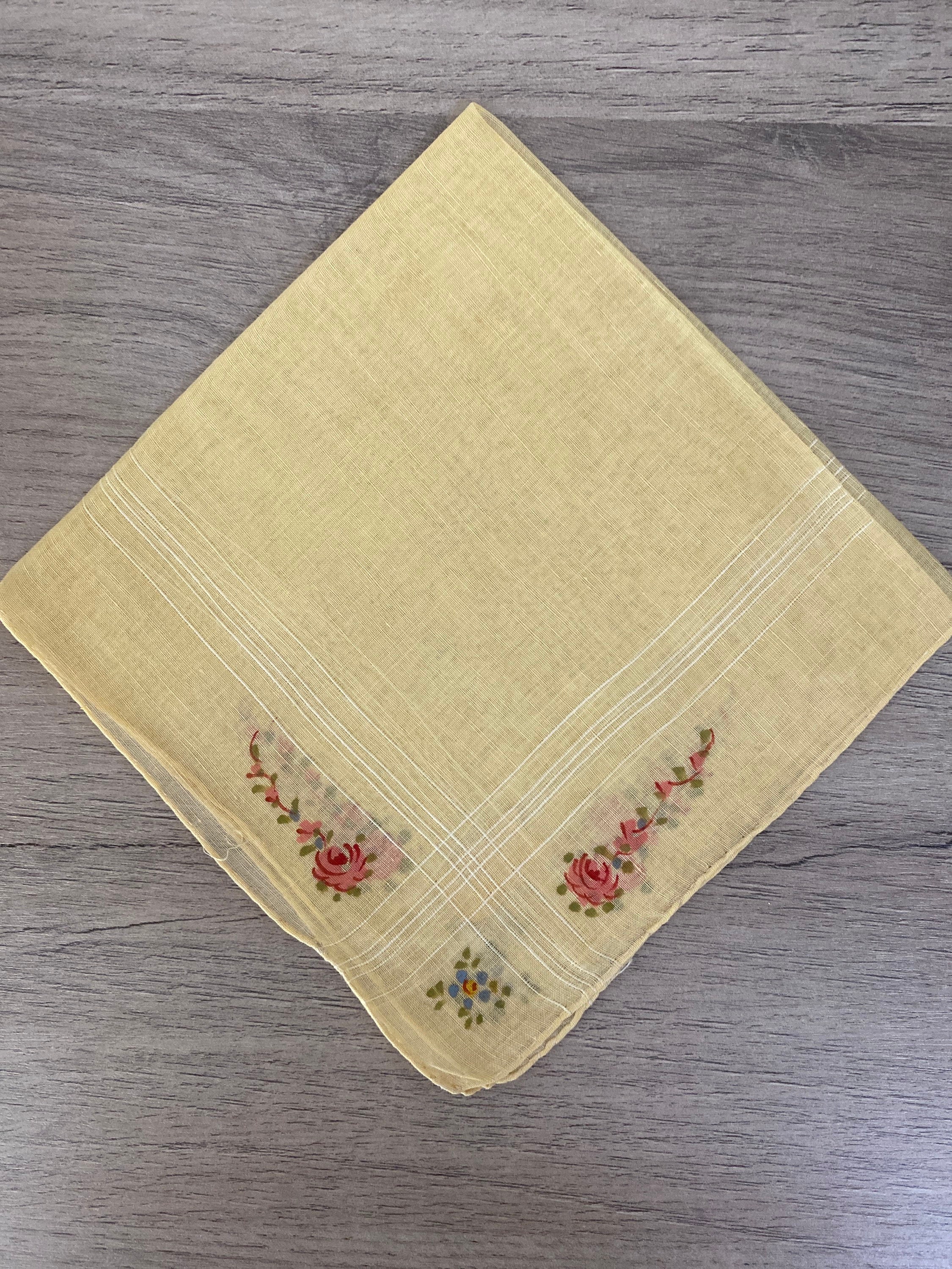 Vintage Carol Stanley Hand Rolled Hand Painted Handkerchief - Etsy 日本